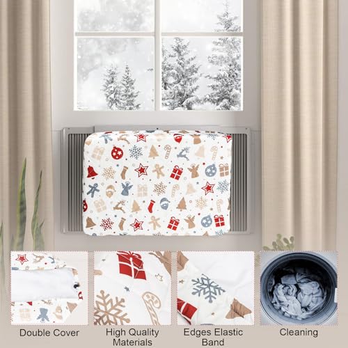 Snapklik.com : Indoor Air Conditioner Cover, Christmas Decor AC Covers ...