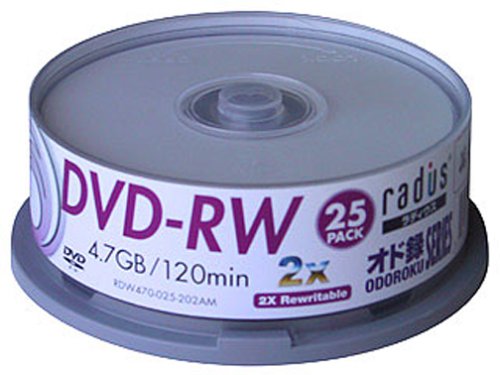 Radius Technology DVD-RW 4.7 GB / 120 Min 2x ( 25 pack Cake box ...