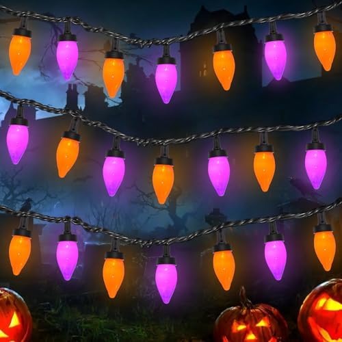 Agaphoton C7 String Lights 27FT, Outdoor & Indoor Halloween Party ...