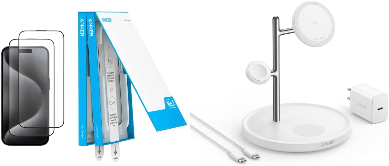 Amazon.com: Anker Dust-Proof Screen Protector MagGo 3-in-1 Wireless ...