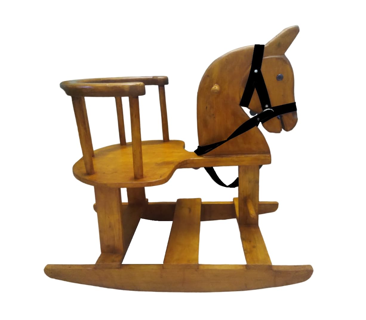 JEEVI WOODEN TOYS Handcrafted Wooden Rocking Horse Ride-on for Your ...
