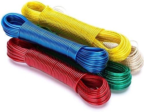 Efforias 50m Washing Line Rope Strong Steel Core 3.5mm thickness Indoor ...