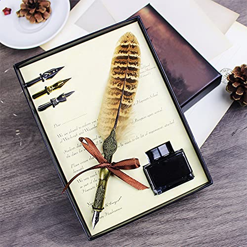 HCSUI Schreibfeder Kalligraphie Feder Vintage Federstift Tinte Set ...