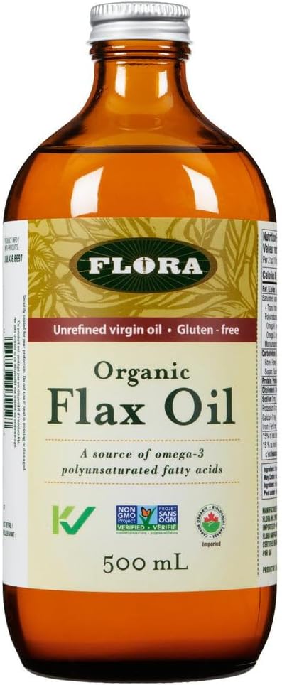 Flora Health Certified Organic Flax Oil - Cold Pressed & Unrefined ...
