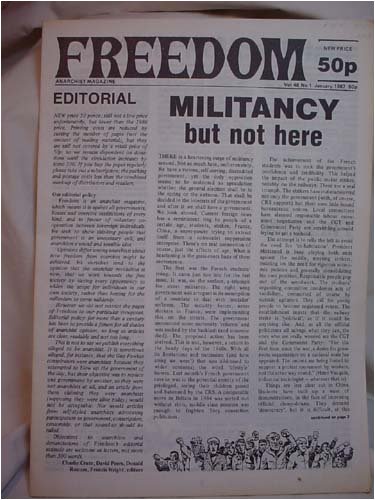 Freedom, Anarchist Magazine, Vol. 48, No. 1 (Jan 1987): N/A: Amazon.com ...