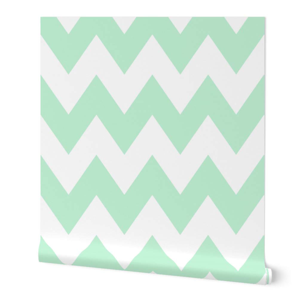 Mint Green Chevron Wallpaper