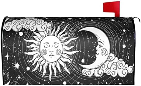 Amazon.com: Magnetic Mailbox Cover Abstract Moon Sun Face Post Box ...