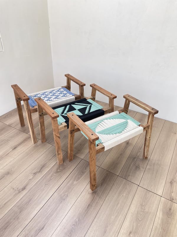 Basola Hand Rest Woven Stool - Set of Three : Amazon.in: Home & Kitchen