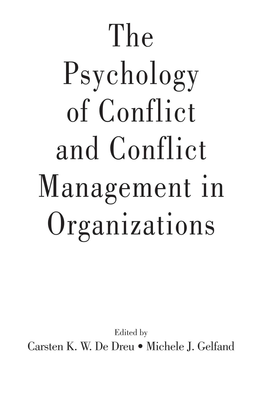 Amazon.com: The Psychology of Conflict and Conflict Managment in ...