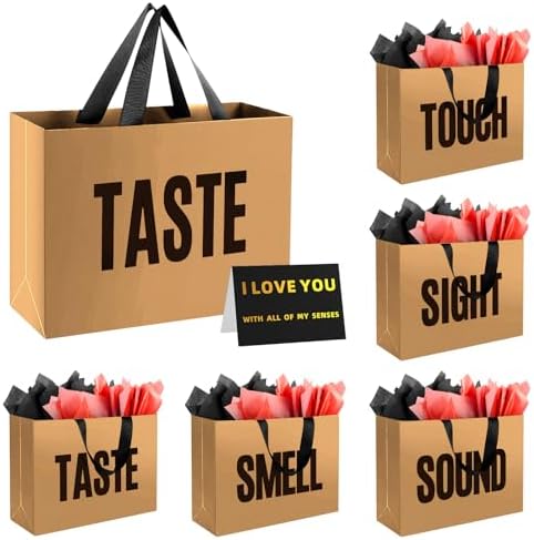 Amazon.com: Epoesch 5 Senses Gift Bags for Him With Labels And Tissue ...
