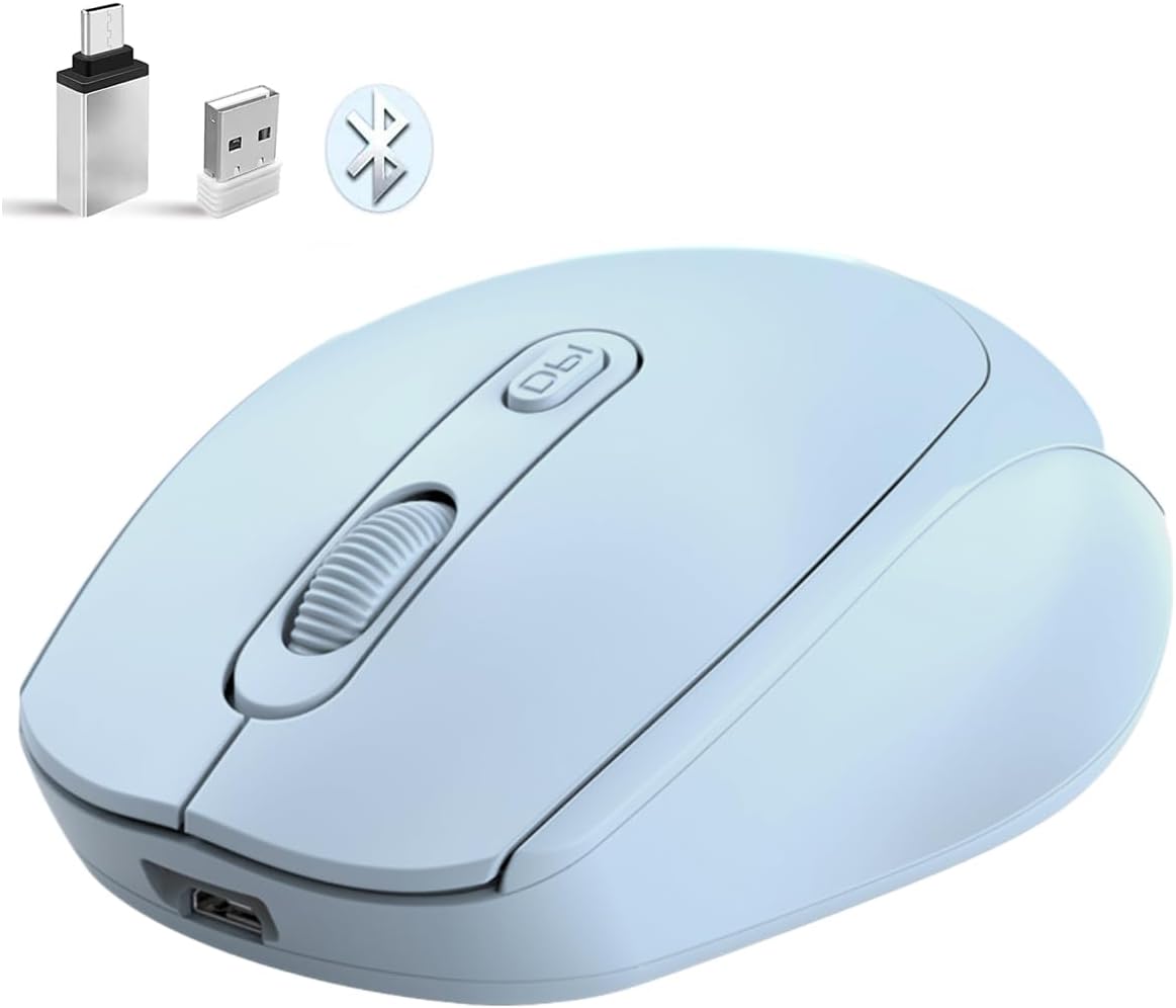 FMOUSE Mouse inalámbrico para laptop, mouse ergonómico Bluetooth con ...