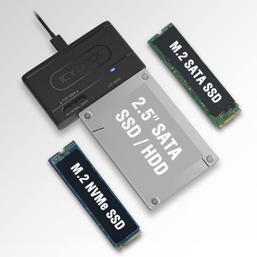 Amazon.com: ICY DOCK USB 3.2 Gen 2 10Gbps to 2.5" SATA SSD/HDD & M.2 ...