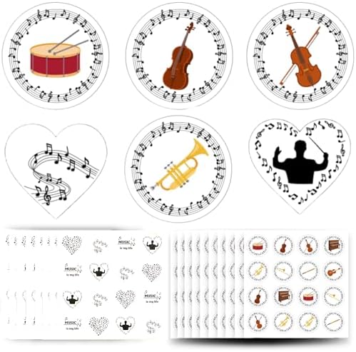 Amazon.com: OSINE Music Vinyl Roll Sticker - 1000Pcs with 16 Cute ...