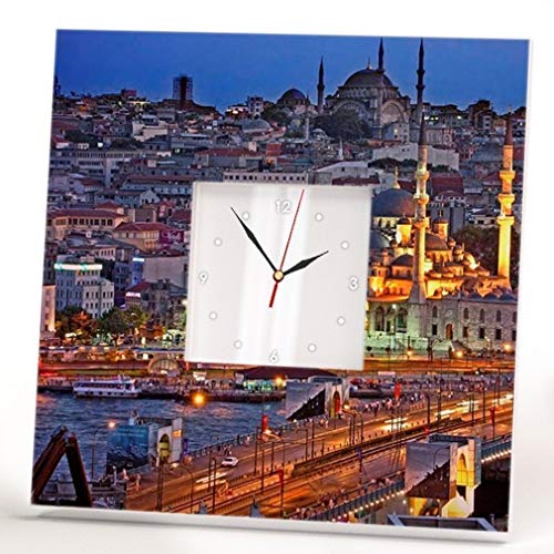 Amazon.com: Night Istanbul Mosque View Wall Clock Mirror Framed Turkey ...