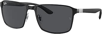 Ray-Ban RB3721 Sunglasses Bundle: RB 3721 186/87 Matte Black On Black ...