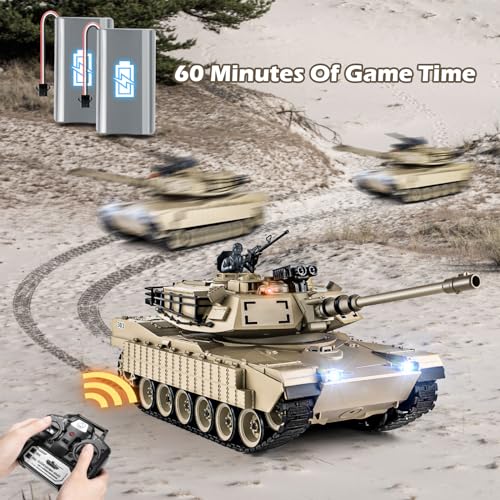 1:18 RC Tank, 2.4Ghz M1A2 Abrams Remote Control Tank Model - Scale ...