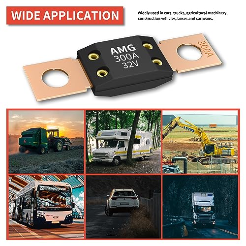 Snapklik.com : 3Pcs 300A MEGA Fuse, High Current Bolt Mount Automotive ...