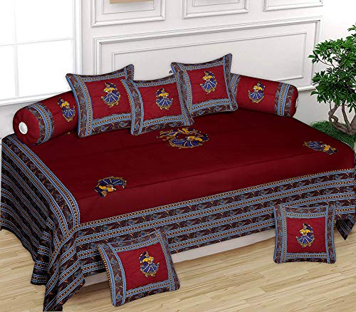 Virat Design Premium 100% Cotton 8 Piece Set Diwan Covers for Living ...