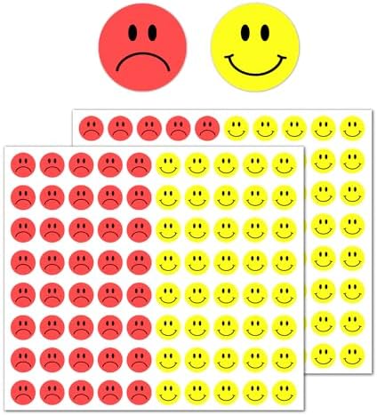 Amazon.com : 2000 Pieces - 1/2" Smiling Happy Sad Face Behavior Emotion ...