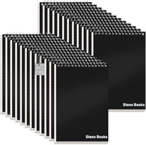 Amazon.com : UZLU 24 Pcs Steno Pads 6 x 9 in Top Spiral Notebook Bulk ...