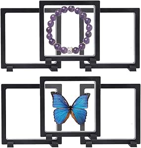 Amazon.com: JOBEDE 6 PCS 3D Floating Display Case with stand, Seashell Holder Frame Coins ...