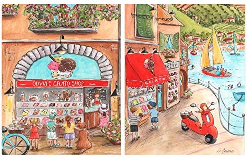 Amazon.com: Italian Gelato Shop Prints, Personalized Wall Art For Kids ...