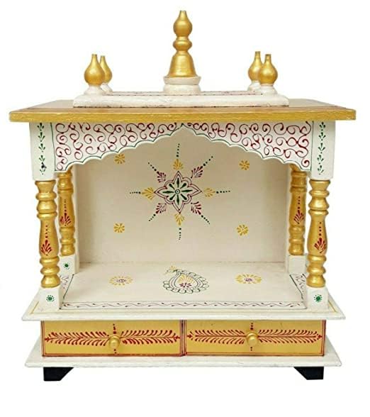 Decornus-Wooden Home Temple - Puja Mandir for Home Big Size (White ...