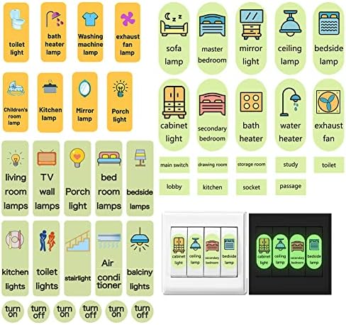 Amazon.com: RIVEENY 41pcs Light Switch Labels Icon Stickers,Luminous ...
