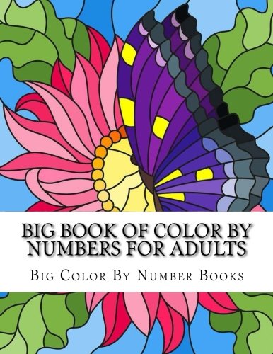 Big Book of Color By Numbers For Adults: Flower, Butterflies, People ...