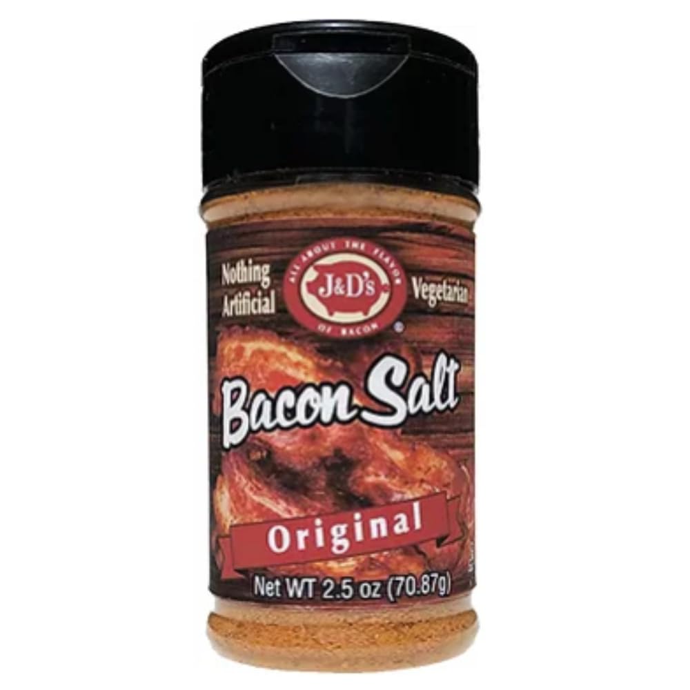Amazon.com : J&D's Bacon Salt, Original, 2.5 Ounce, Bacon-Flavored ...