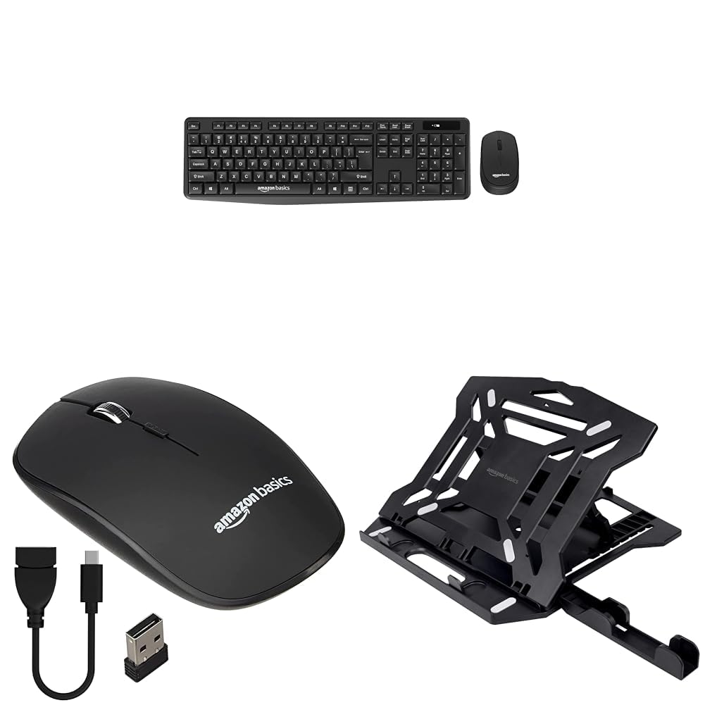 Amazon.in: Buy Amazon Basics USB Wireless Keyboard and Mouse Set with ...