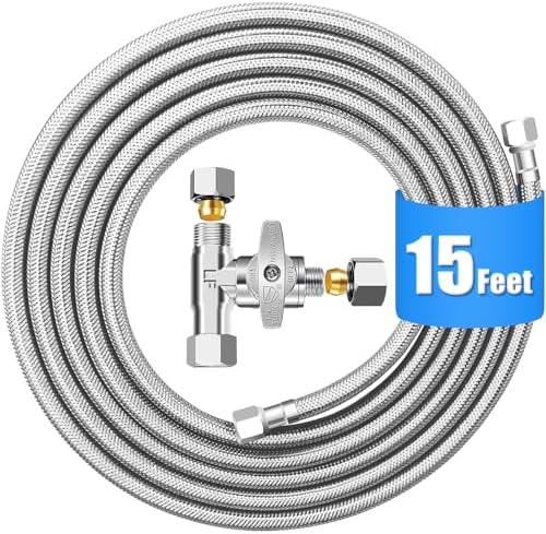 Amazon.com: Refrigerator Water Line Kit - 8FT Stainless Steel Braided ...