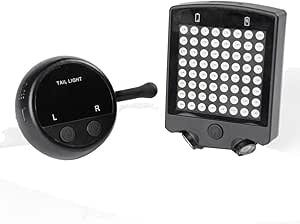 Spkaodngo LED Bike Warning Turn Signals Light USB Rechargeable Wireless ...