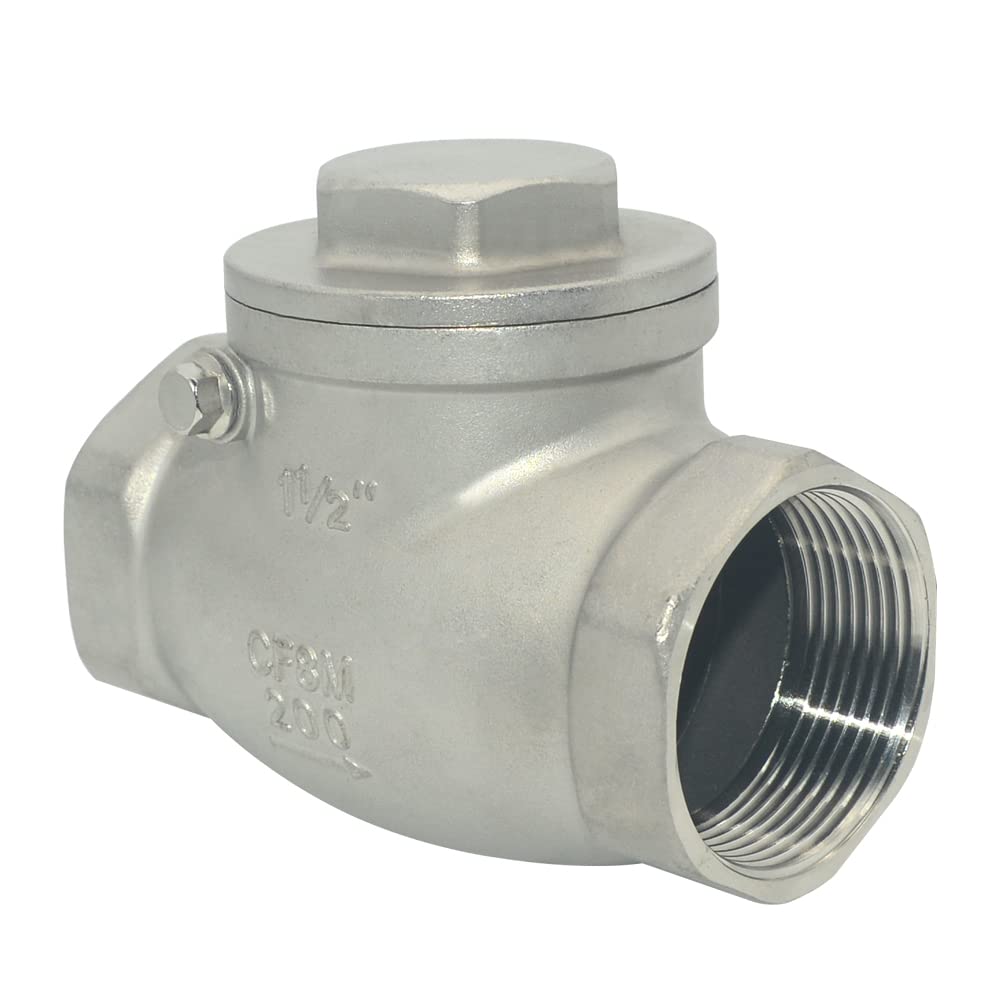 Snapklik.com : Megairon 1-1/2" Stainless Steel SS316 Swing Check Valve