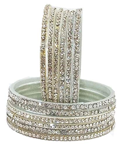 Buy Generic Oneness Silver Colour Bangles/Chudi with Beautiful Stone ...