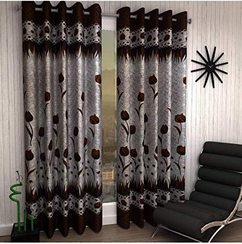 Buy initex Patta Modern Eyelet Window 2 Piece (Multicolour, 4x5ft ...