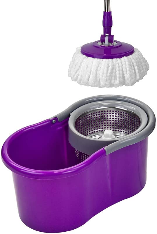 PG traders Easy Magic 360 Degree Floor Mop Bucket with 2 Microfiber ...