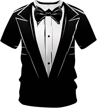 Amazon.com: WHNBCW Funny Men's Tuxedo T Shirt Tie Tux Graphic Tee Shirt ...
