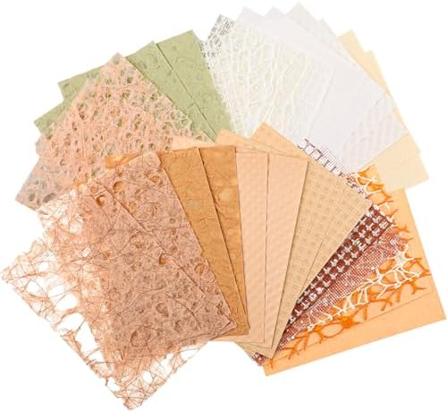 Amazon.com : Ptwola 32 PCS Vintage Textured Scrapbook Paper Mesh Fabric ...