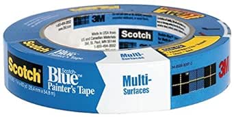 3M Scotch-Blue 2090 Safe-Release Crepe Paper Multi-Surfaces Painters Masking Tape, 27 lbs/in ...
