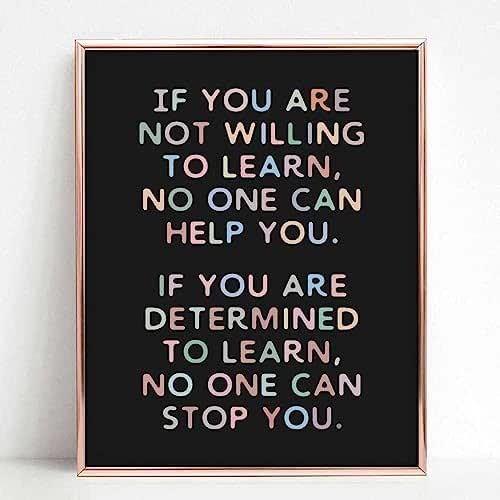 Amazon.com: If You Are Determined to Learn, Motivational Wall Art ...