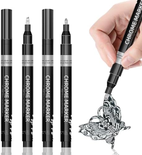 ThrivingAura 4PCS Metallic Chrome Markers, Permanent Markers Mirror ...