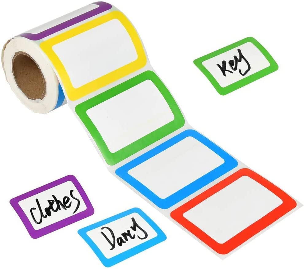Ofnmy Name Tag Labels 250 Colourful Name Label Stickers Waterproof ...