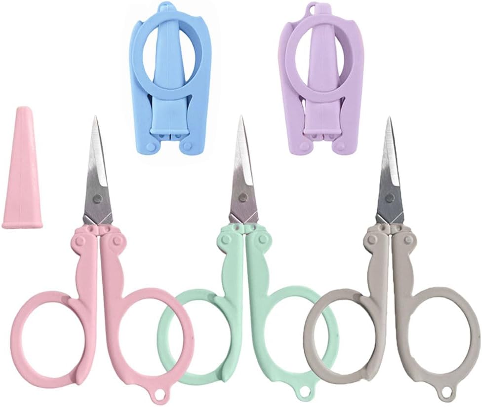 Amazon.com: yueton 3pcs Stainless Steel Folding Travel Scissors Cutter ...