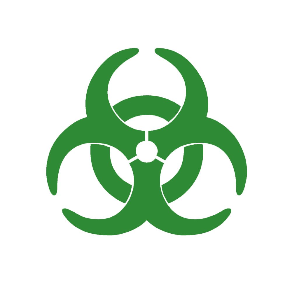 Green Hazard Symbols Warning, Biological Hazard Sign | Zing Green