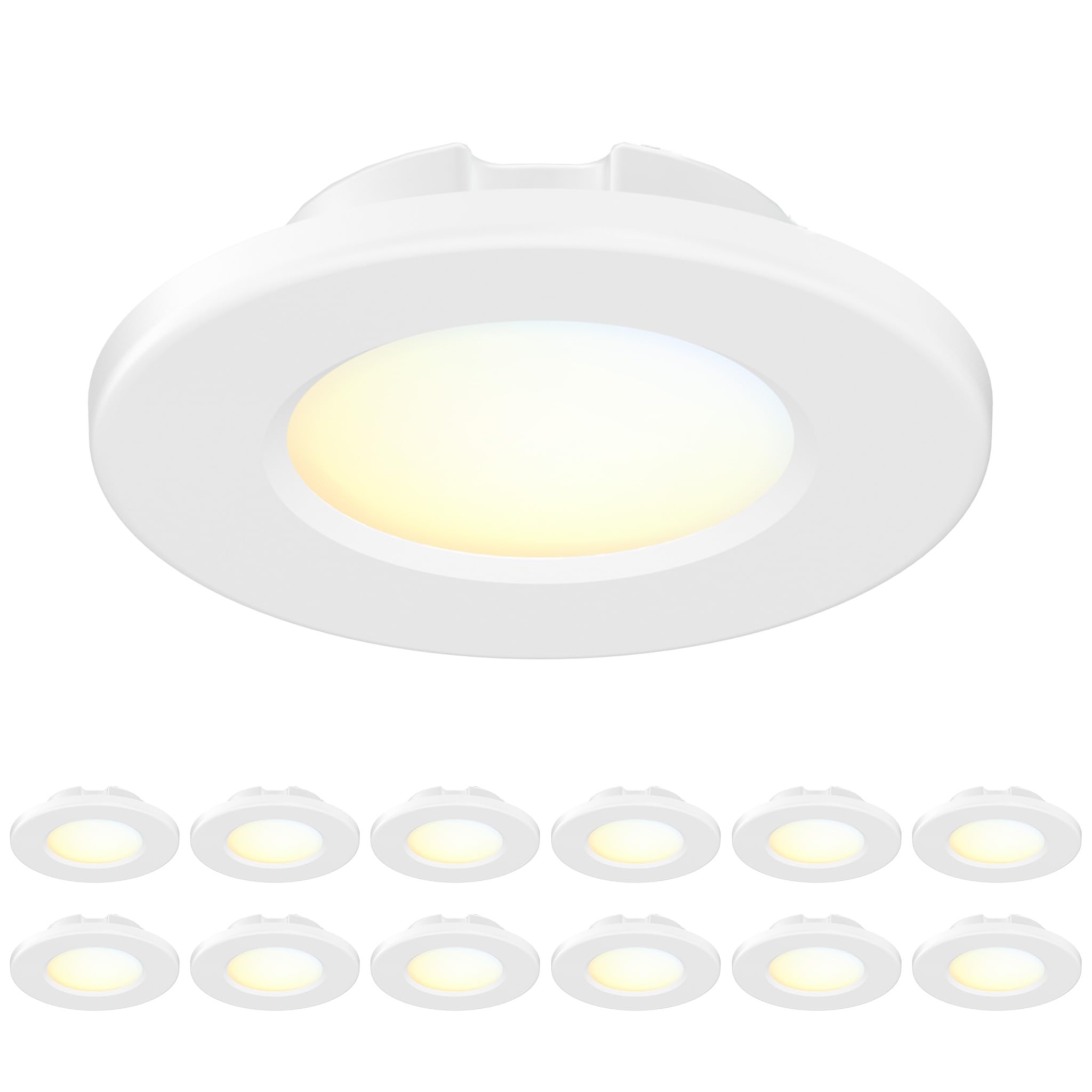 JULLISON 4 Inch LED Mini Surface Mount Light, Recessed Trim, Small ...