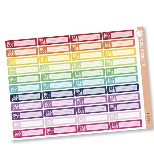 Amazon.com: Bill Due Budget Planner Stickers, Basic Budget Labels ...