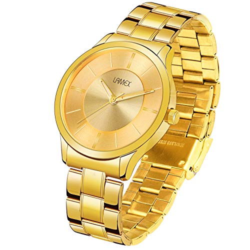 Buy LAMEX Analog Gold Dial Men's Watch-7653-MILANODLX-GLD-GLD at Amazon.in