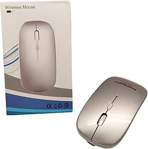 Amazon.com: Rechargeable Silent Click Bluetooth Wireless Mouse - Silver ...