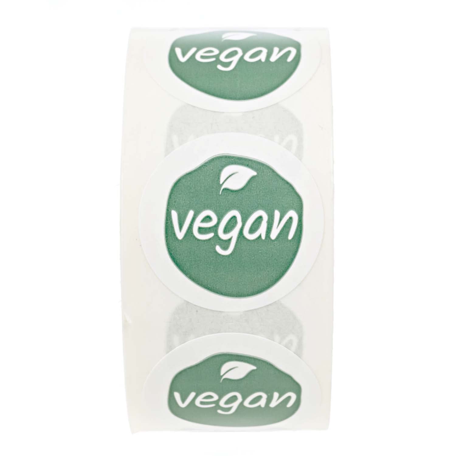 Snapklik.com : Sage Vegan Stickers / 500 White Gloss Circle Food Labels ...